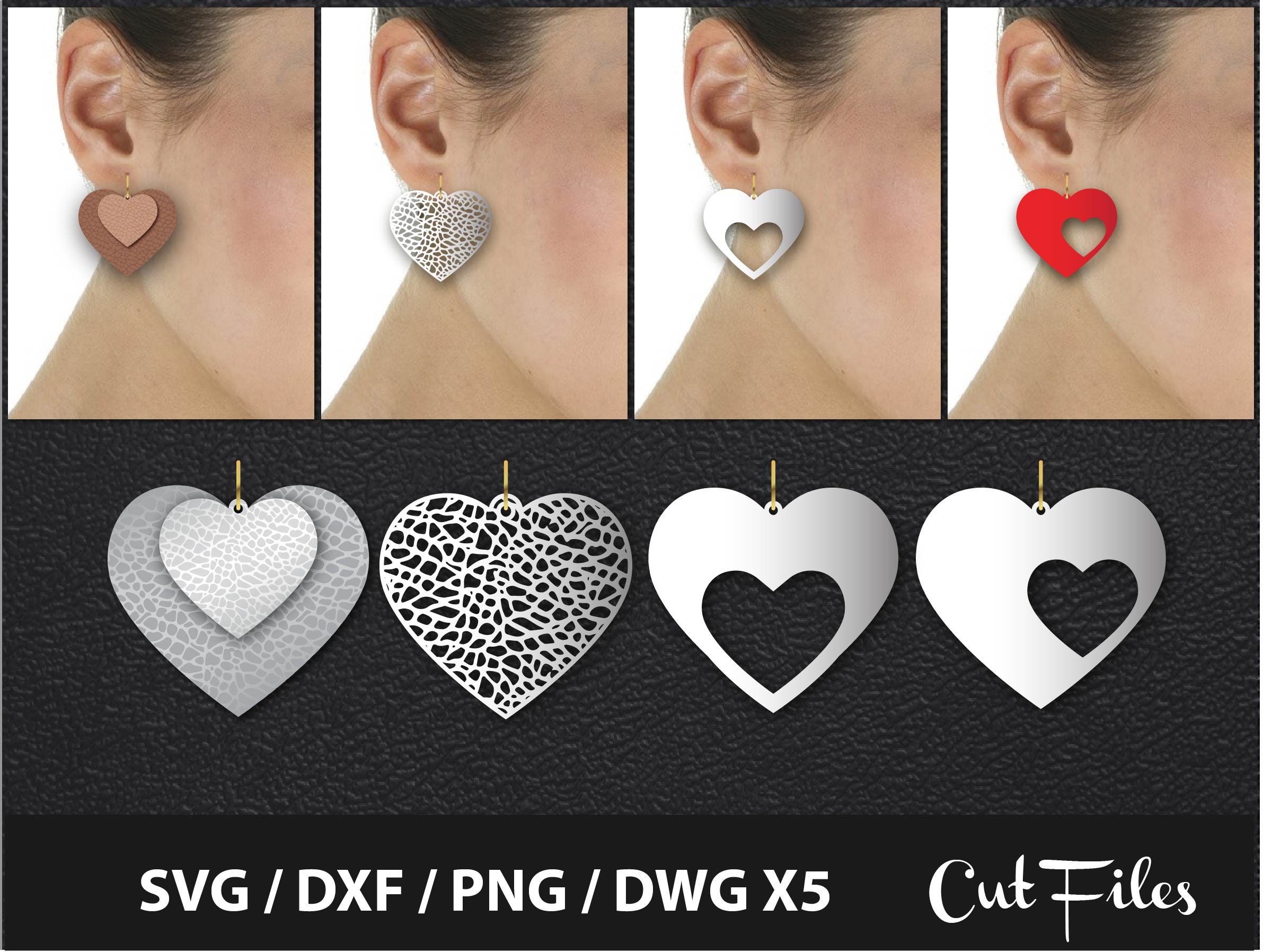 Valentine's Day, Valentine Svg, Stacked Earring, Earring Svg, Earring ...