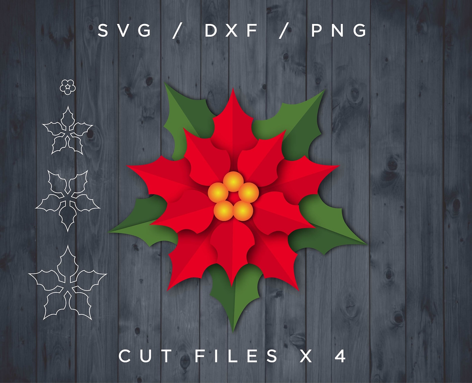 Flowers Template Cricut Silhouette Cutting, Paper Poinsettia Flowers ...