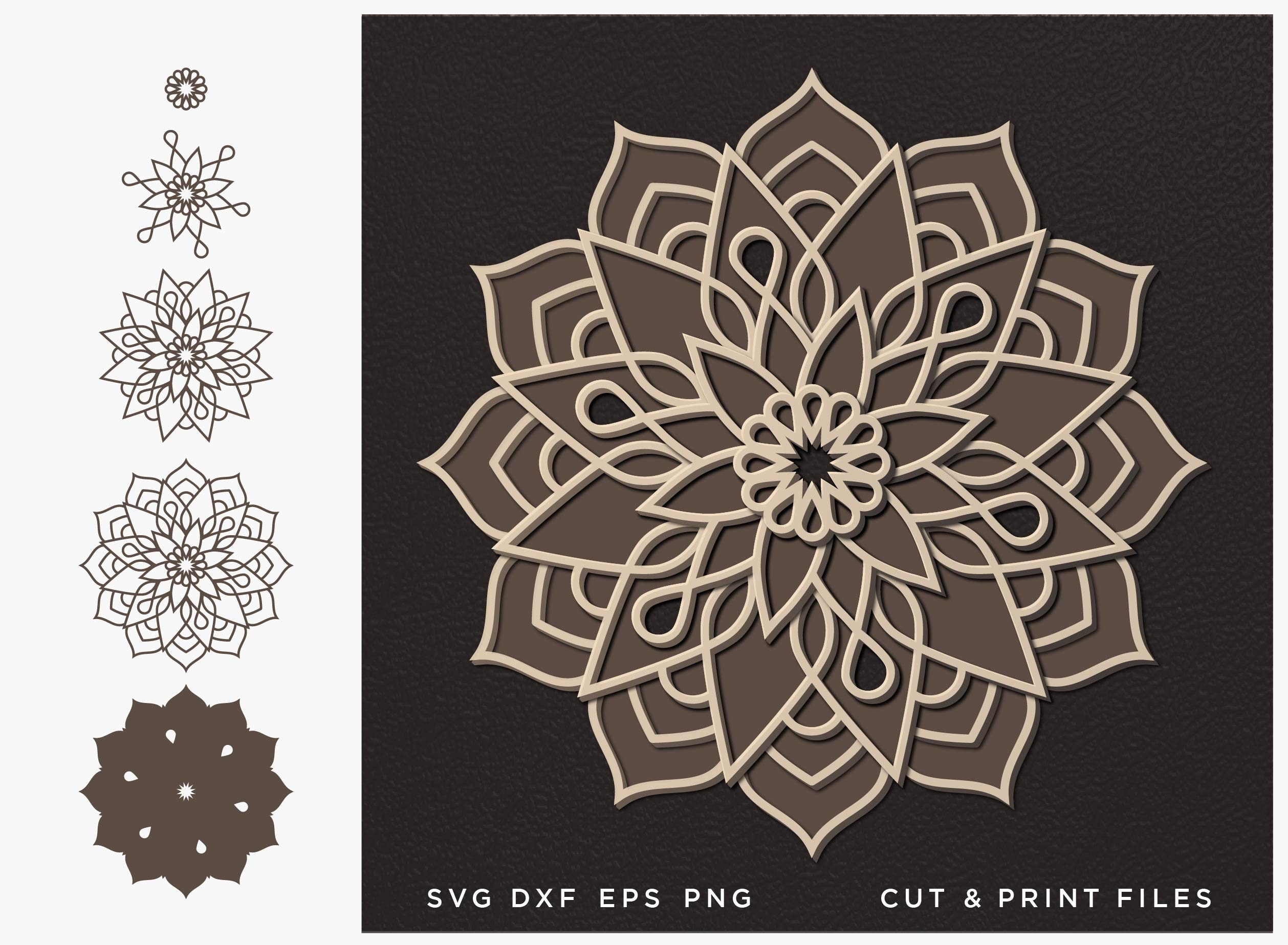 Mandala SVG Cut file Mandala Cut multilayer Mandala 3D | Etsy