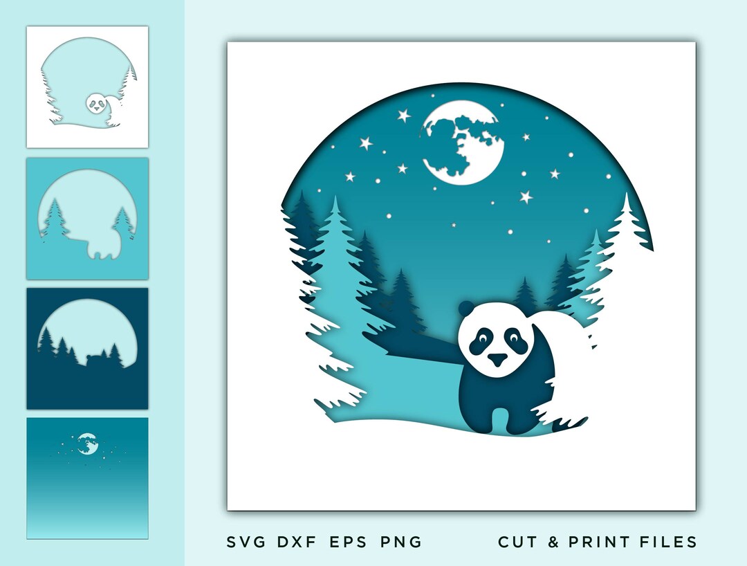 Layered Christmas PANDA Svg, Christmas 3d Svg - Christmas Layers ...