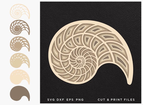 Nautilus Svg 3d Cut File Nautilus Cut Multilayer 3D | Etsy