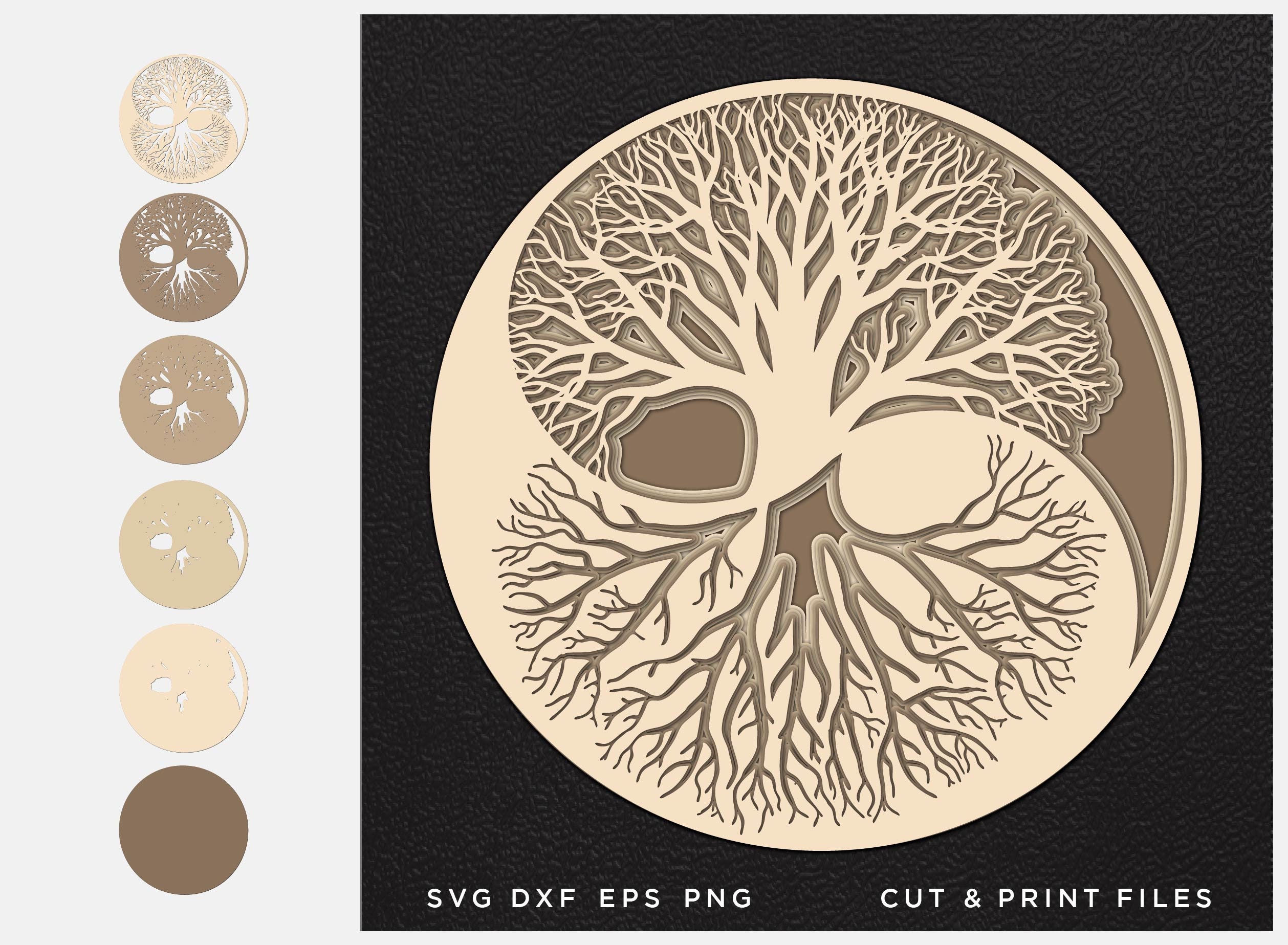 Yin Yang Svg, 3d, Cut File Tree of Life, Cut Multilayer, 3D Digital ...