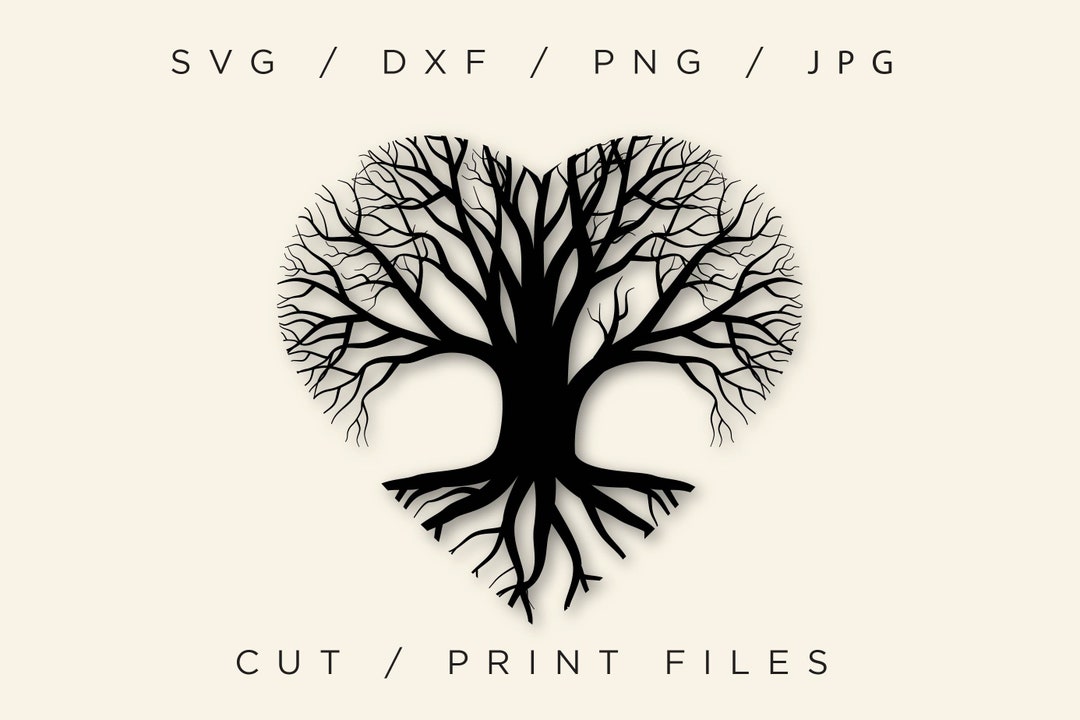 Valentine's Day, Heart Tree Svg, Tree of Life, Tree Roots SVG, Clipart ...