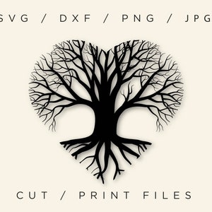 Valentine's Day Heart Tree Svg Tree of Life Tree Roots | Etsy