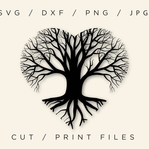 Valentine's Day Heart Tree Svg Tree of Life Tree Roots | Etsy