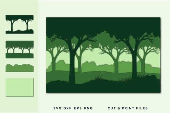 Wall Art 3D Landscape Tree SVG File for Cricut Layered - Etsy Australia