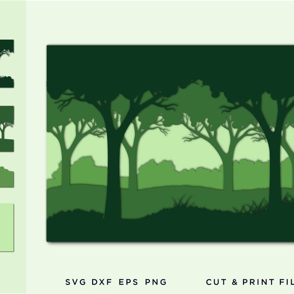 Forest Landscape Svg - Etsy