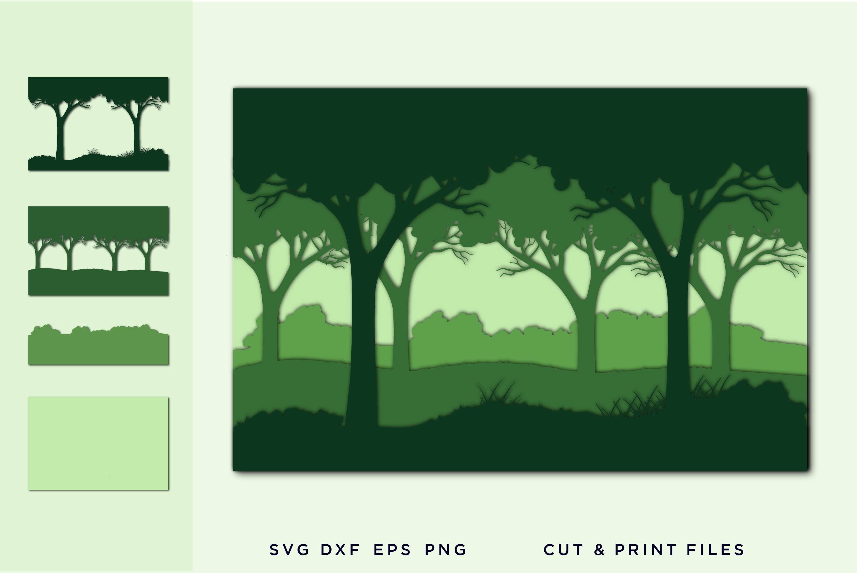 Wall Art 3D Landscape Tree SVG File for Cricut Layered - Etsy