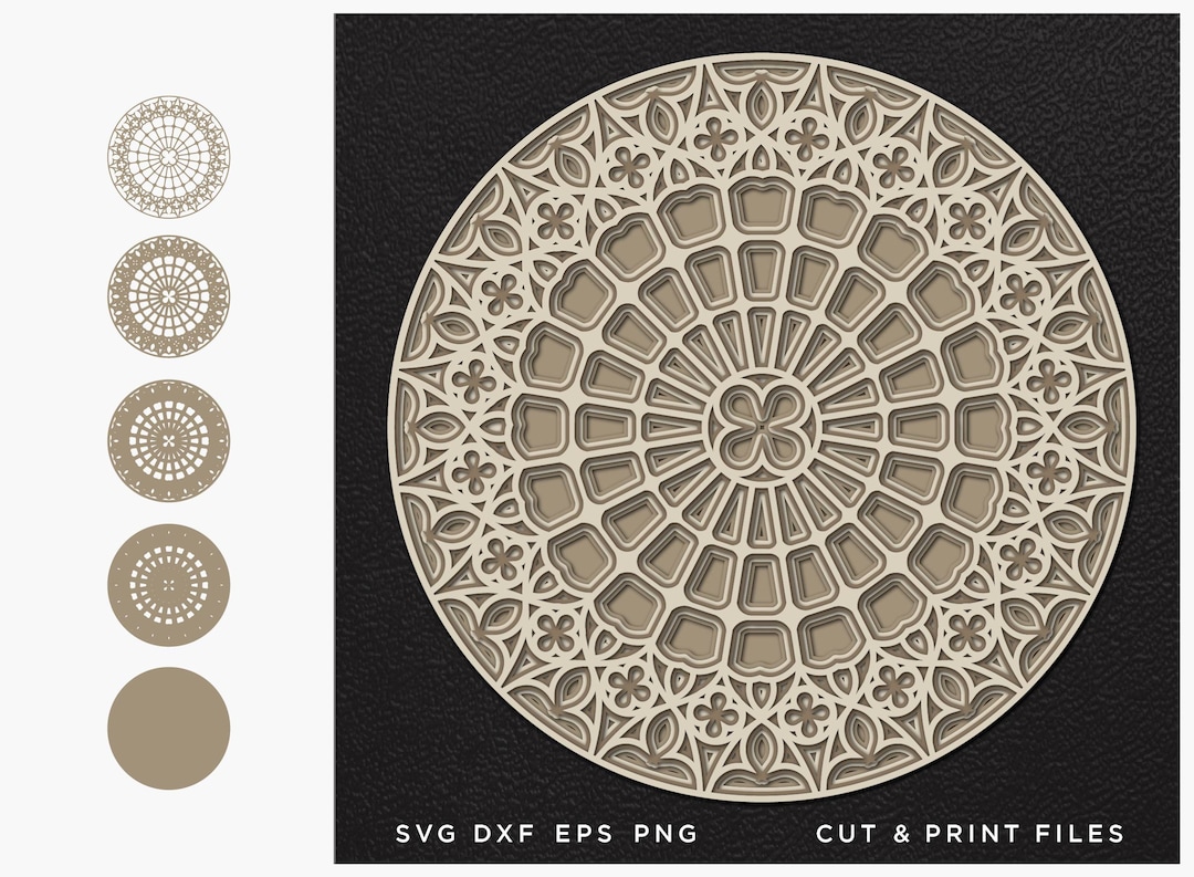 Mandala SVG, Cut File Mandala, Cut Multilayer Mandala, 3D Geometric ...