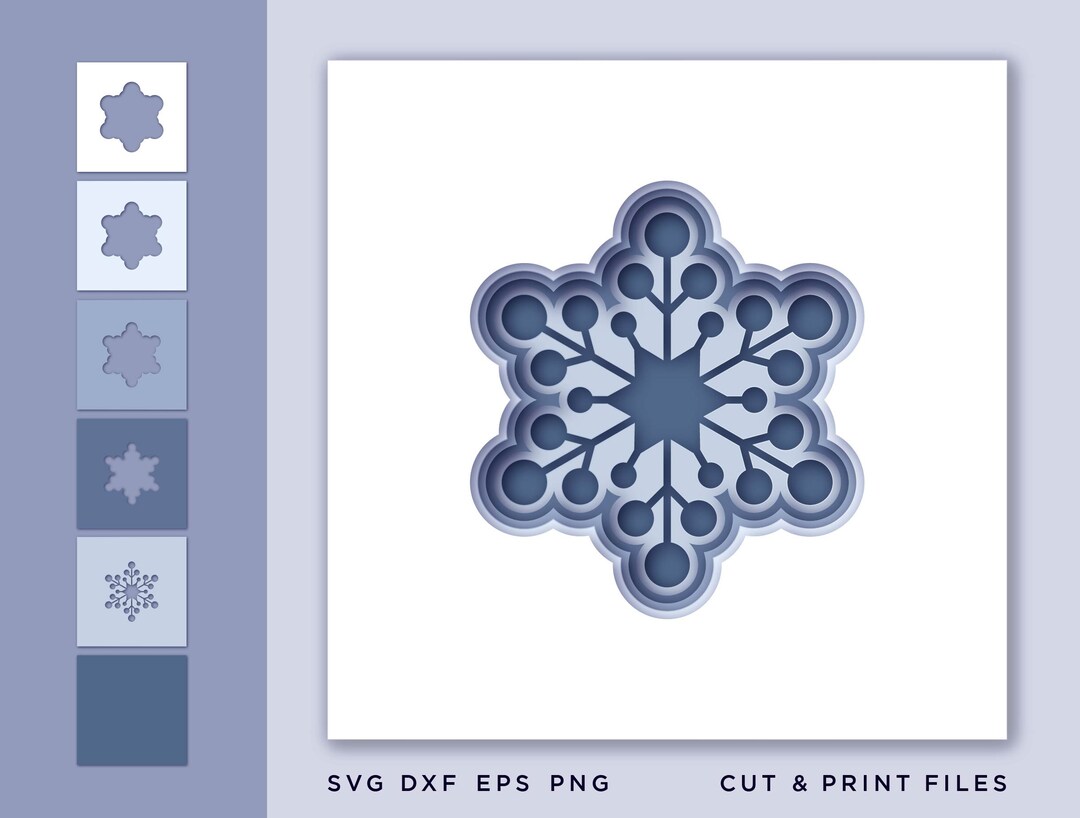 Christmas Snowflake Svg, Snowflake 3d Svg Snowflake Layers Snowflake ...