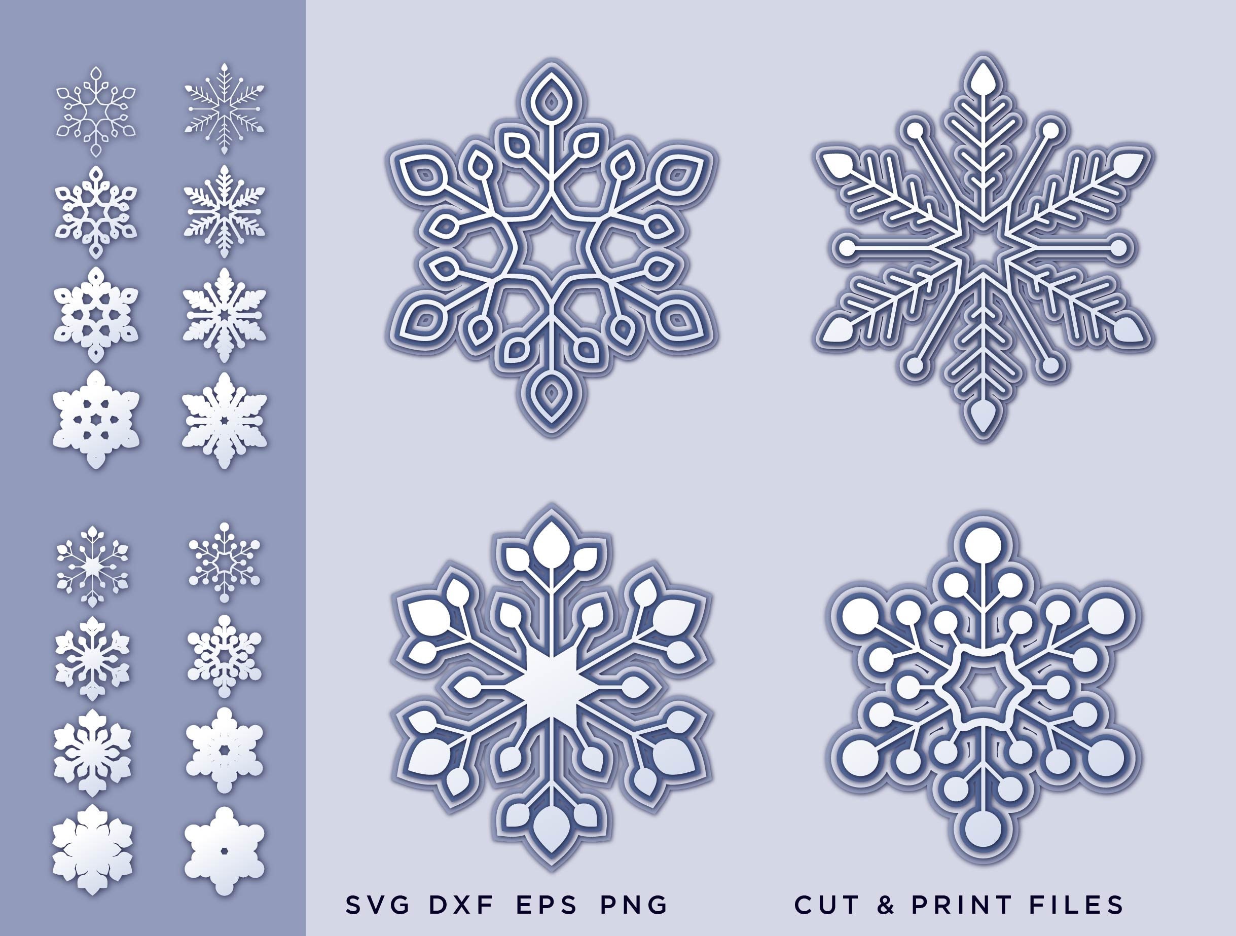 Christmas Snowflake Svg, Snowflake 3d Svg - Snowflake Layers ...