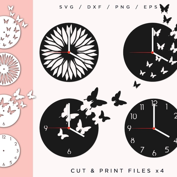 Clock Svg - Etsy