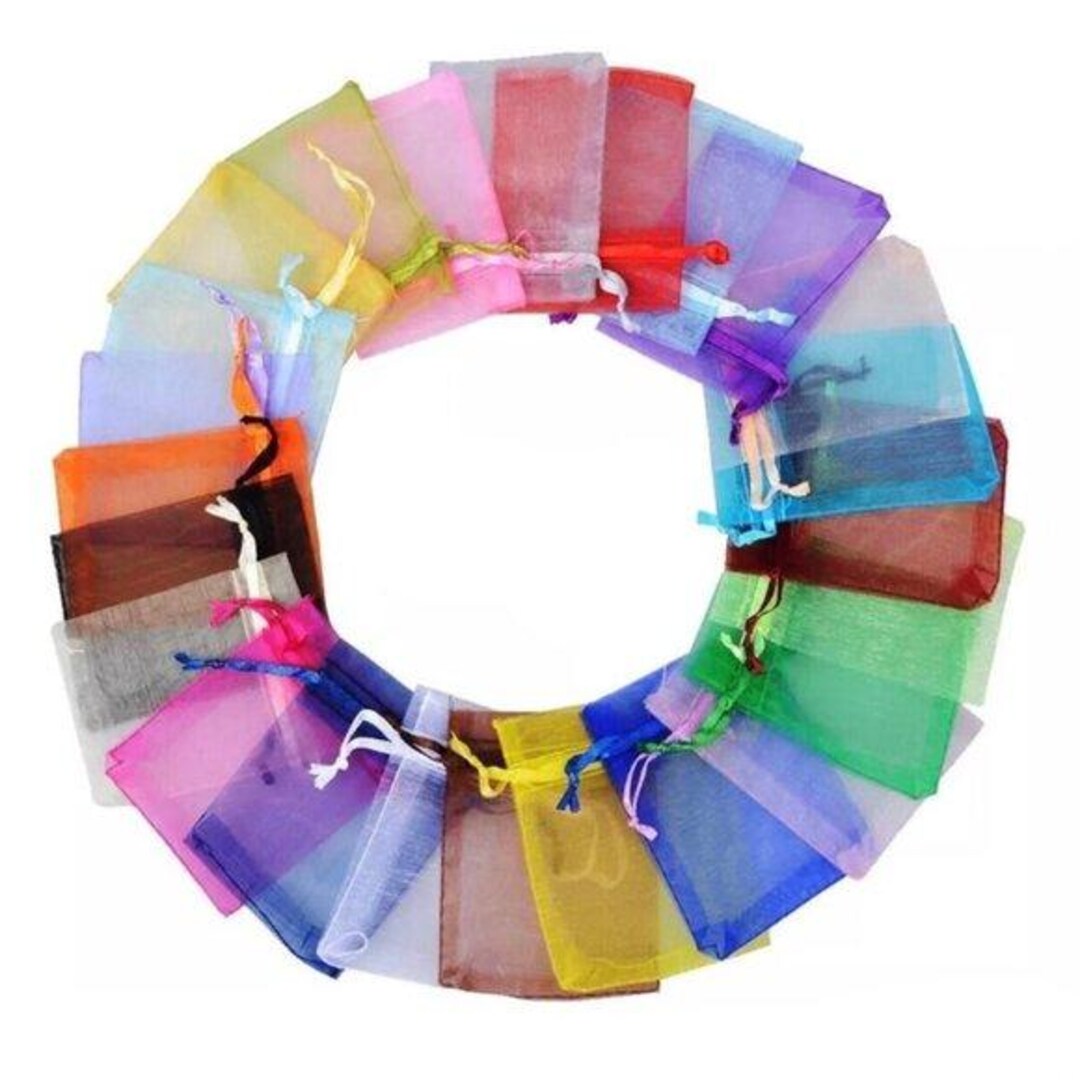50pc Organza Sheer Bags Multicolors 3.25"x3.25" - Etsy