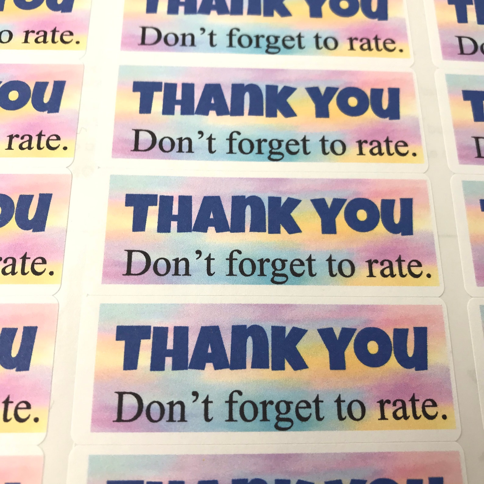 90ct Thank You Dont Forget to Rate Stickers for Envelopes - Etsy