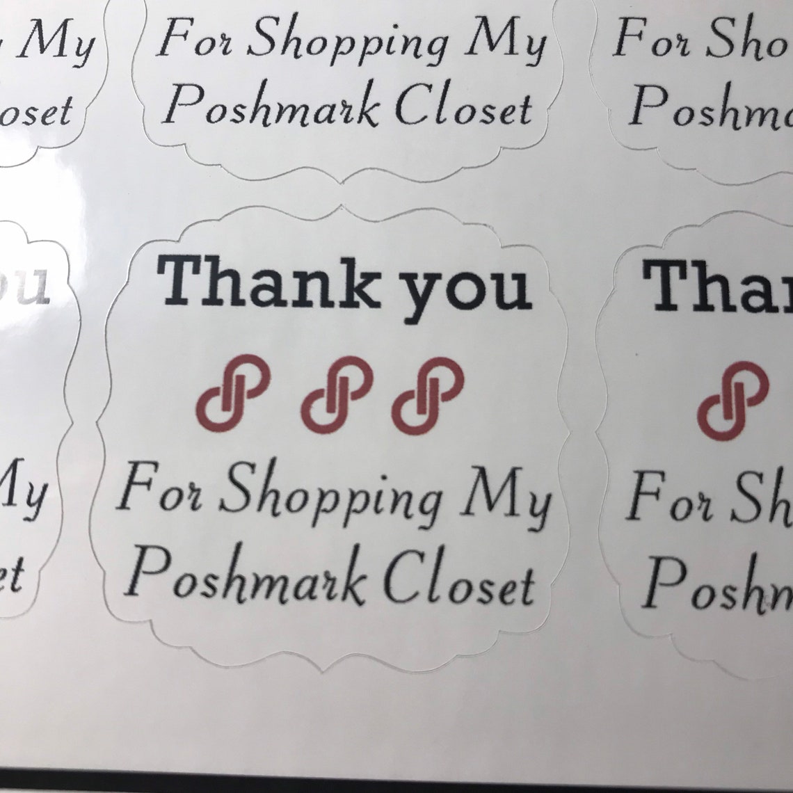 48 Thank You for Shopping My Poshmark Closet Stickers Size - Etsy