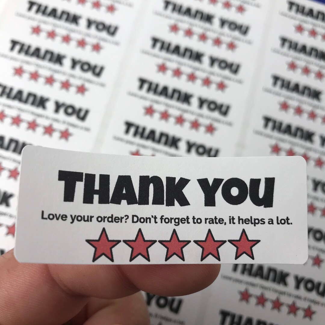 90ct Thank You Please Leave Review Stickers for Envelopes Cards ...