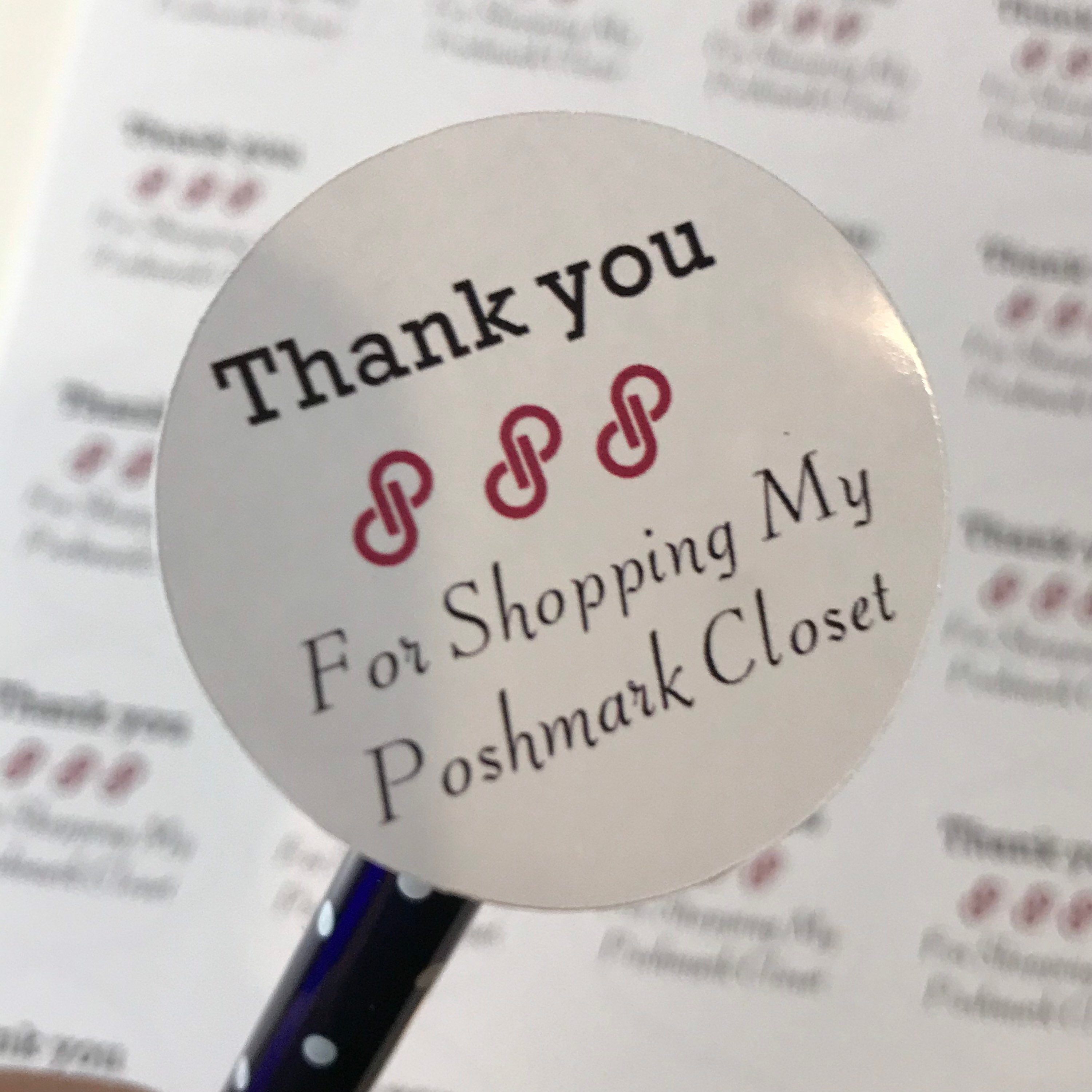 48ct Thank You for Shopping My Posh Mark Closet Stickers 1.47 - Etsy