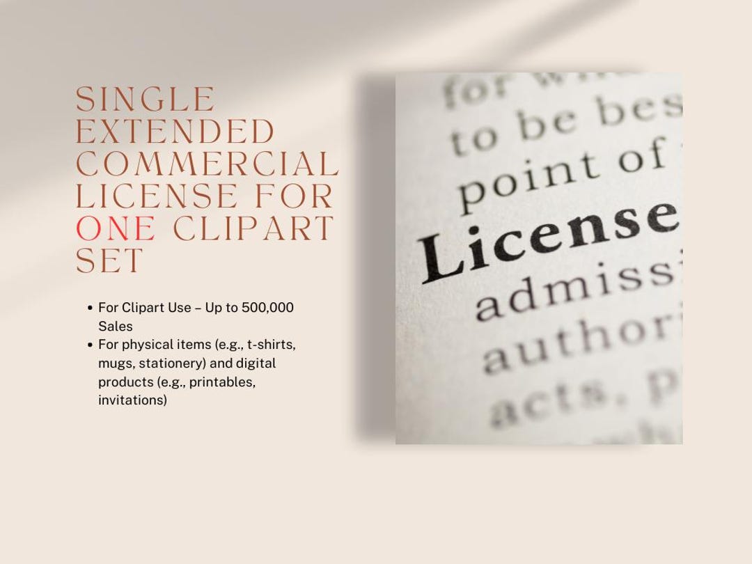 Extended Commercial License for One Clipart Set - Etsy