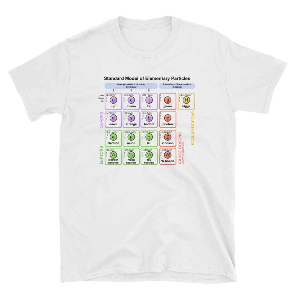 Standard Model Particles T-shirt Higgs Boson Quantum Physics Theory ...