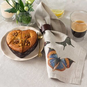 Set of Linen Napkins With Colorful Butterflies, Spring Cloth Dinning ...