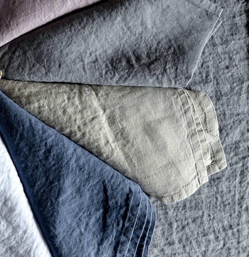 Set of Natural Washed Linen Napkins Rustic Napkins Softened | Etsy