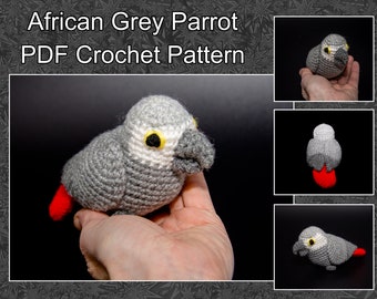 African Grey Parrot - Amigurumi Crochet PATTERN ONLY (PDF) - Etsy
