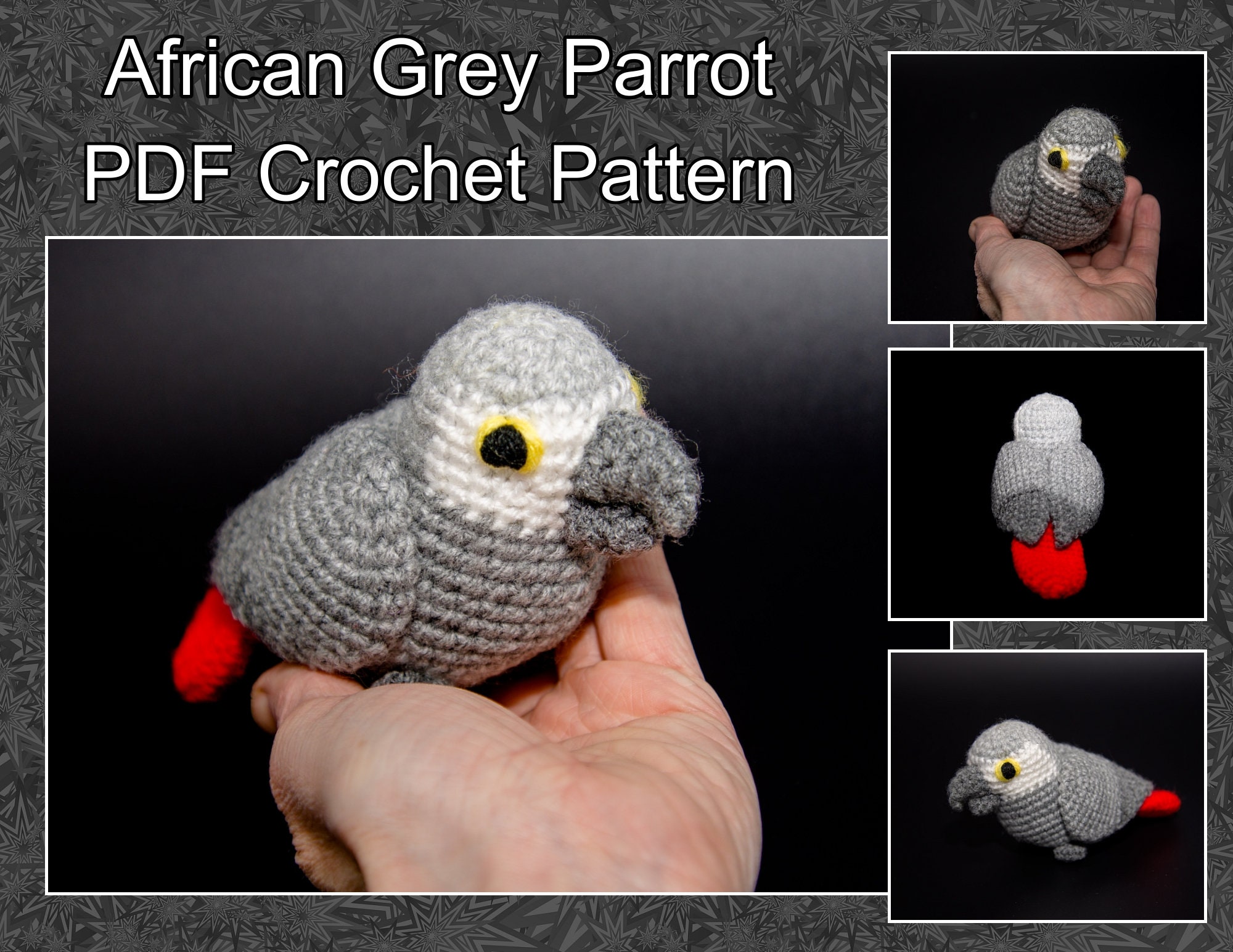 African Grey Parrot Crochet Pattern - Etsy