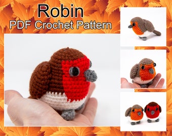 Crochet Robin Pattern Pdf, Tiny Robin Christmas Decoration Pattern ...
