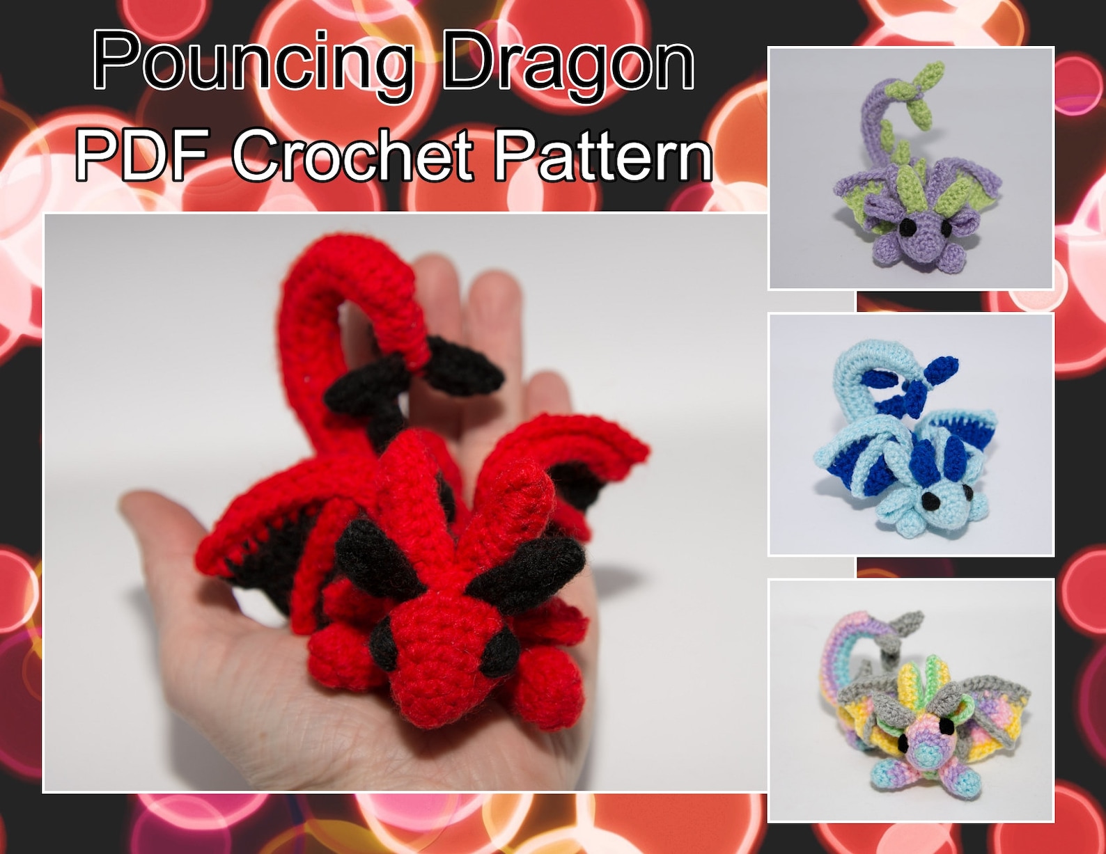 Pouncing Dragon Crochet Pattern - Etsy