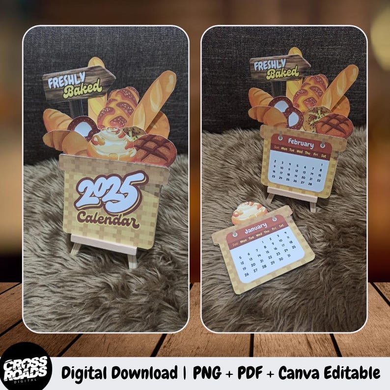 Bakery Calendar 2025, Bread Mini Calendar, Desk Calendar, Baking ...