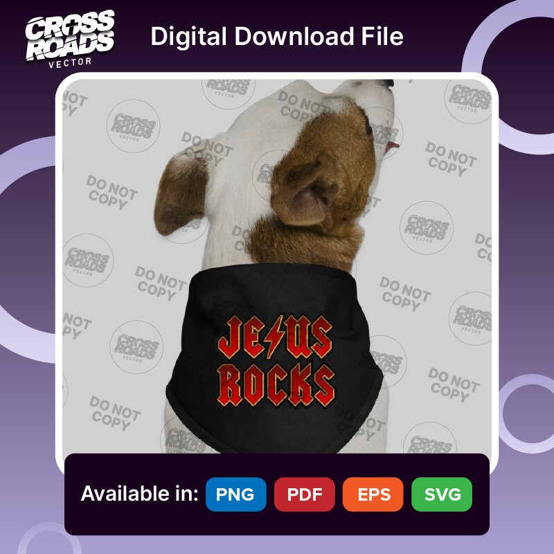 Jesus Rocks, Png & Vector Template Eps Pdf Dxf for Dtf Printing, Dtg ...