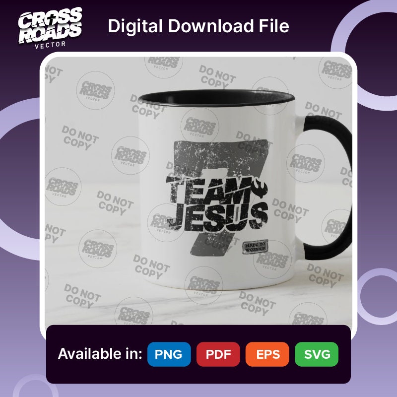 Team Jesus, PNG and Vector Files for Printing, Dtf, Dtp, Eps, Pdf, Svg ...
