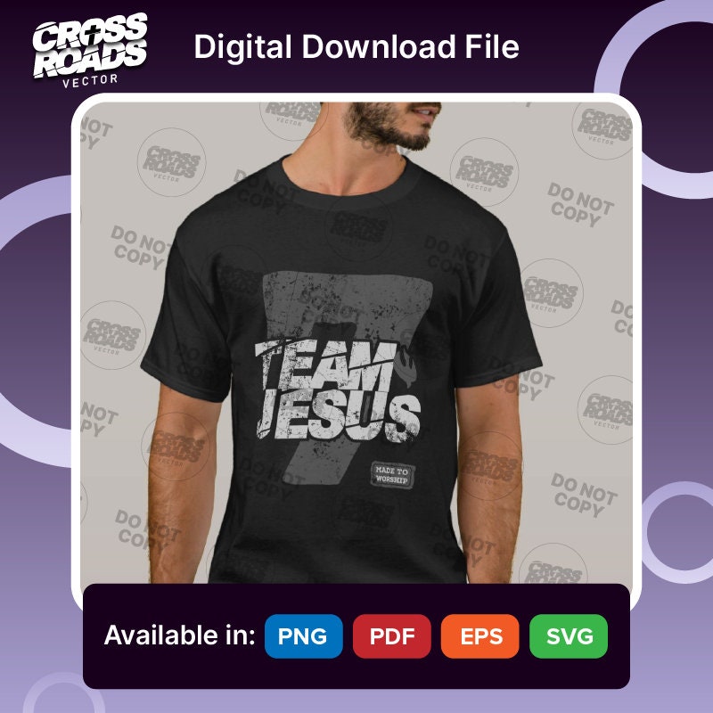 Team Jesus, PNG and Vector Files for Printing, Dtf, Dtp, Eps, Pdf, Svg ...