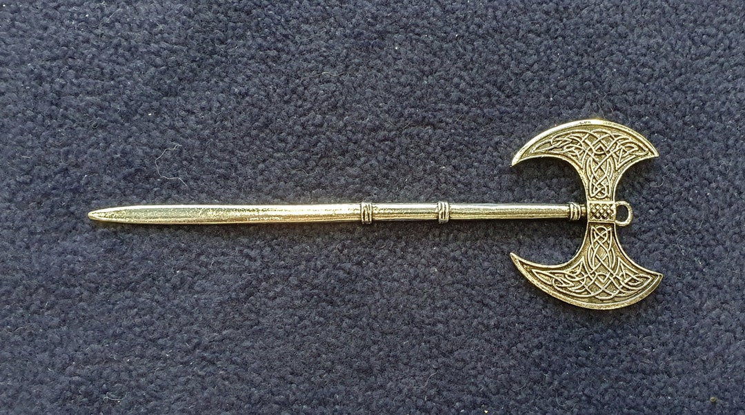 Silver Coloured Two Headed Axe Hair Pin. Viking Style. - Etsy
