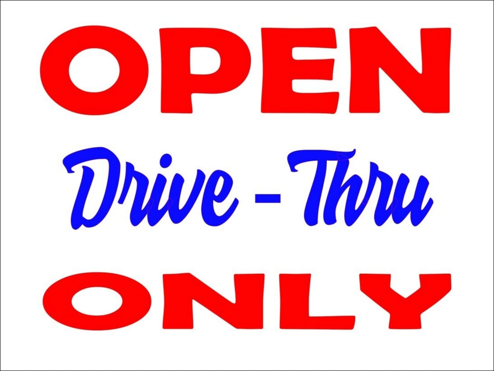 Yard Sign-Informational Business Open Drive Thru Only-Order | Etsy