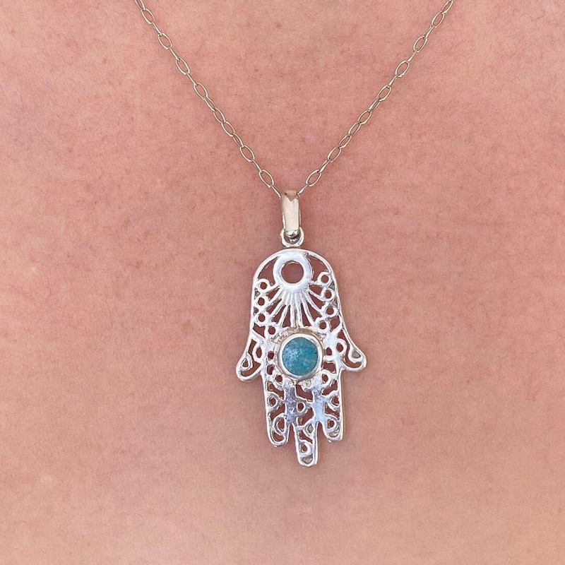 Silver Hamsa Pendant - Etsy UK