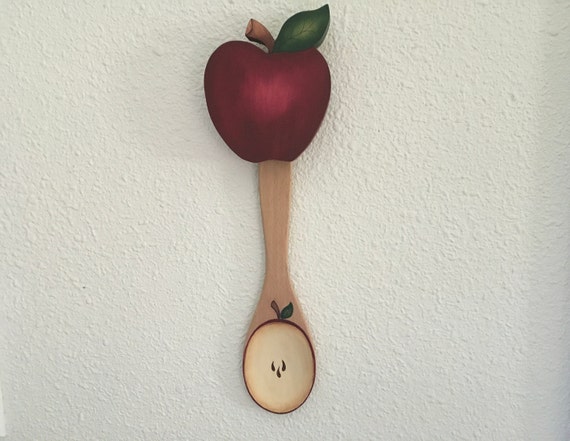 Apple Wooden Spoon - Etsy