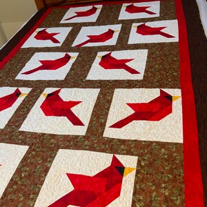 Red Cardinal Quilt - Etsy
