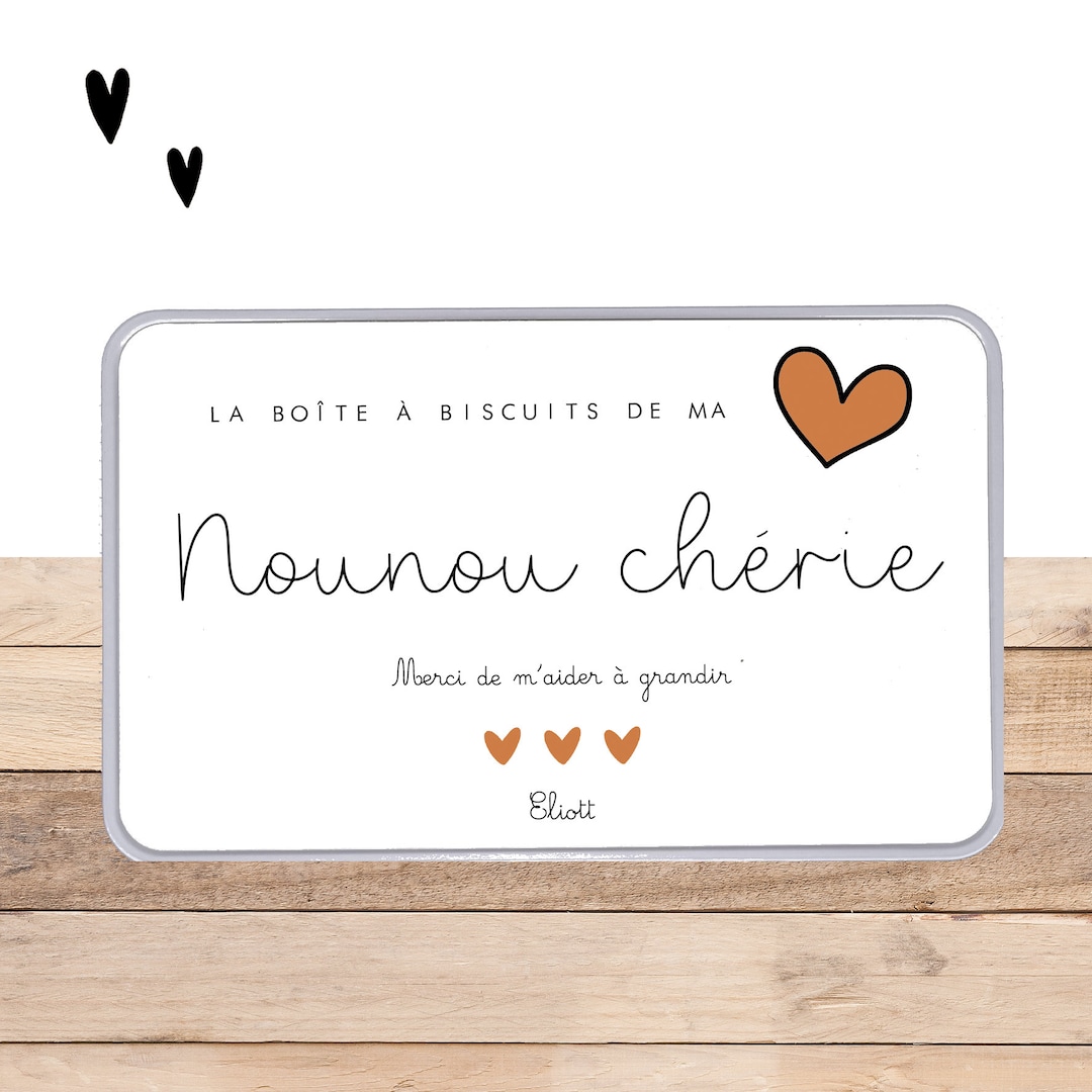 Personalized Nanny Gift/terracotta Heart Metal Box/nanny Metal Box ...