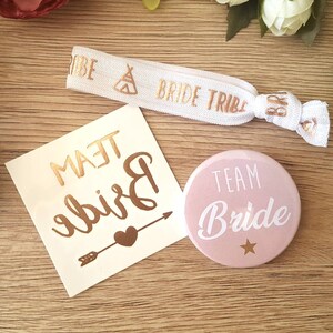 Kit EVJF/ Badge Team Bride/ bracelet bride tribe/ tatoo | Etsy