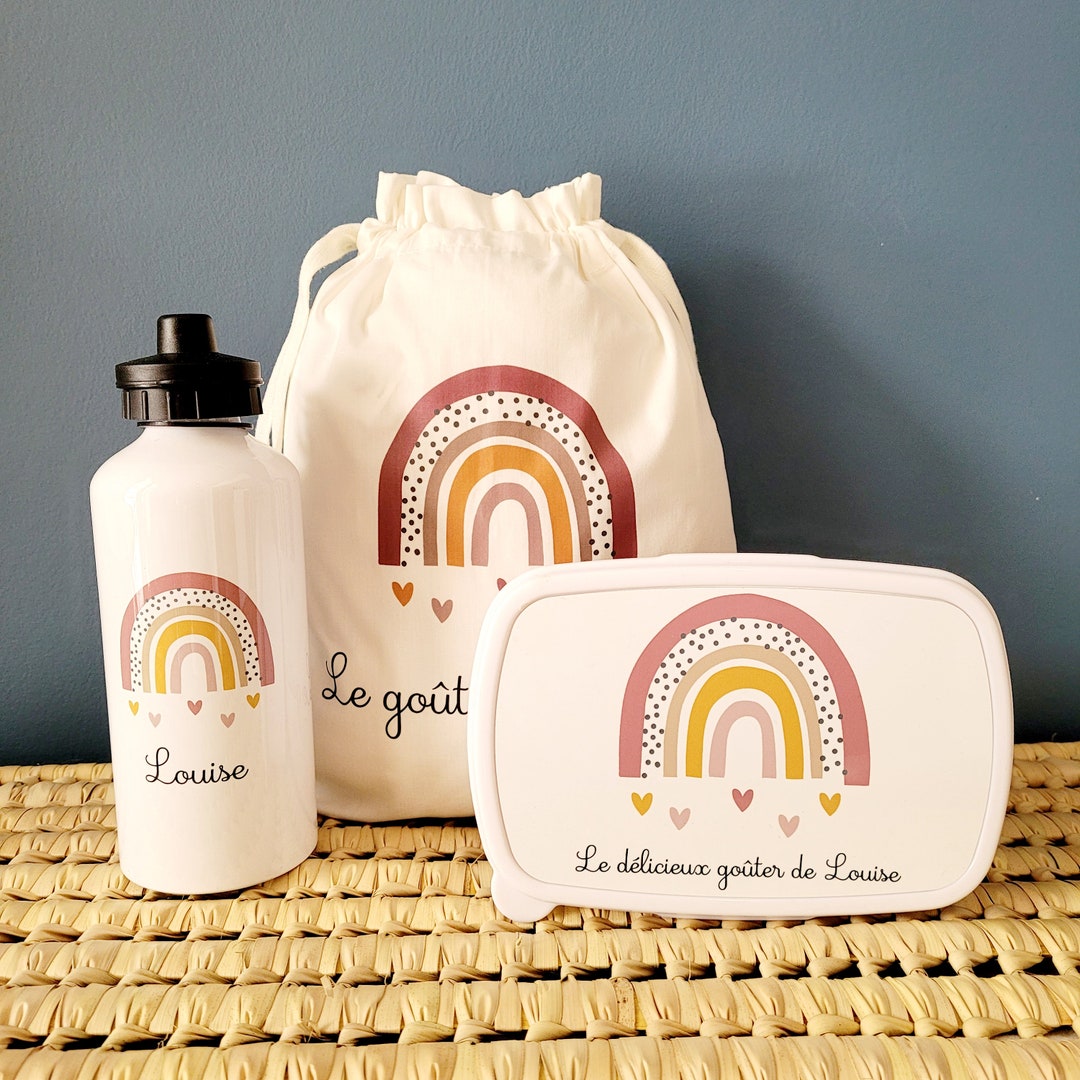 Ensemble gourde et boite à goûter/kit gourde et goûter personnalisée ...