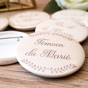 Badge mariage famille/Badge mariage temoin/Badge mère | Etsy