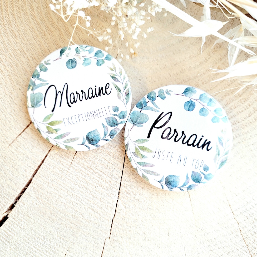 Badge Parrain Marraine/magnet parrain marraine/cadeau Parrain Marraine ...