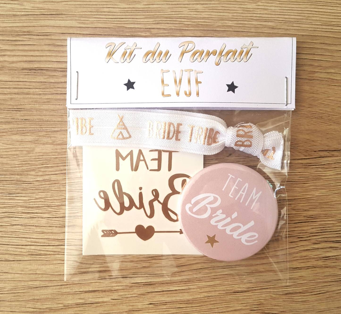 Kit EVJF/ Badge Team Bride/ Bracelet Bride Tribe/ Tatoo | Etsy