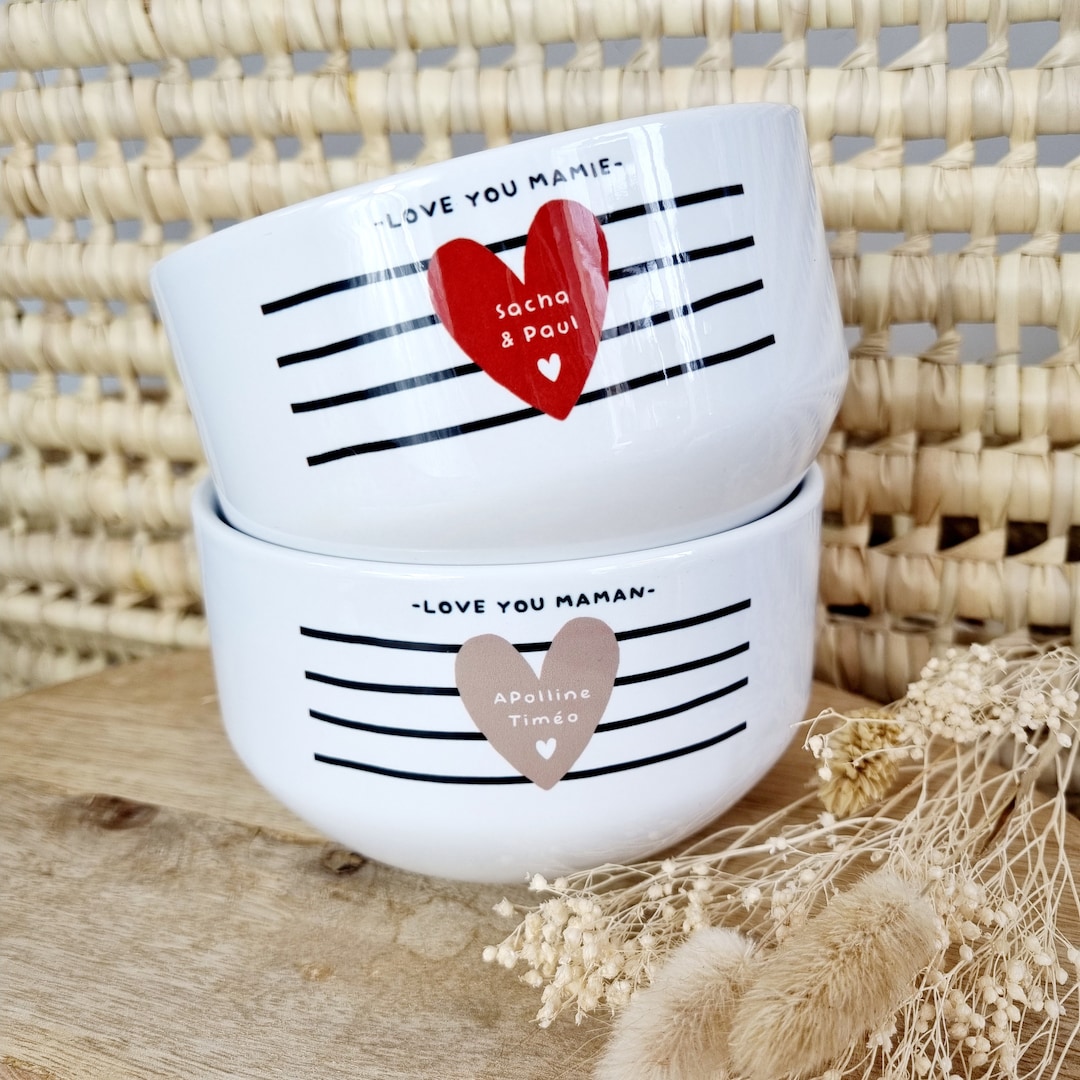 Bol céramique personnalisable/ bol céramique Love You/bol personnalisé ...