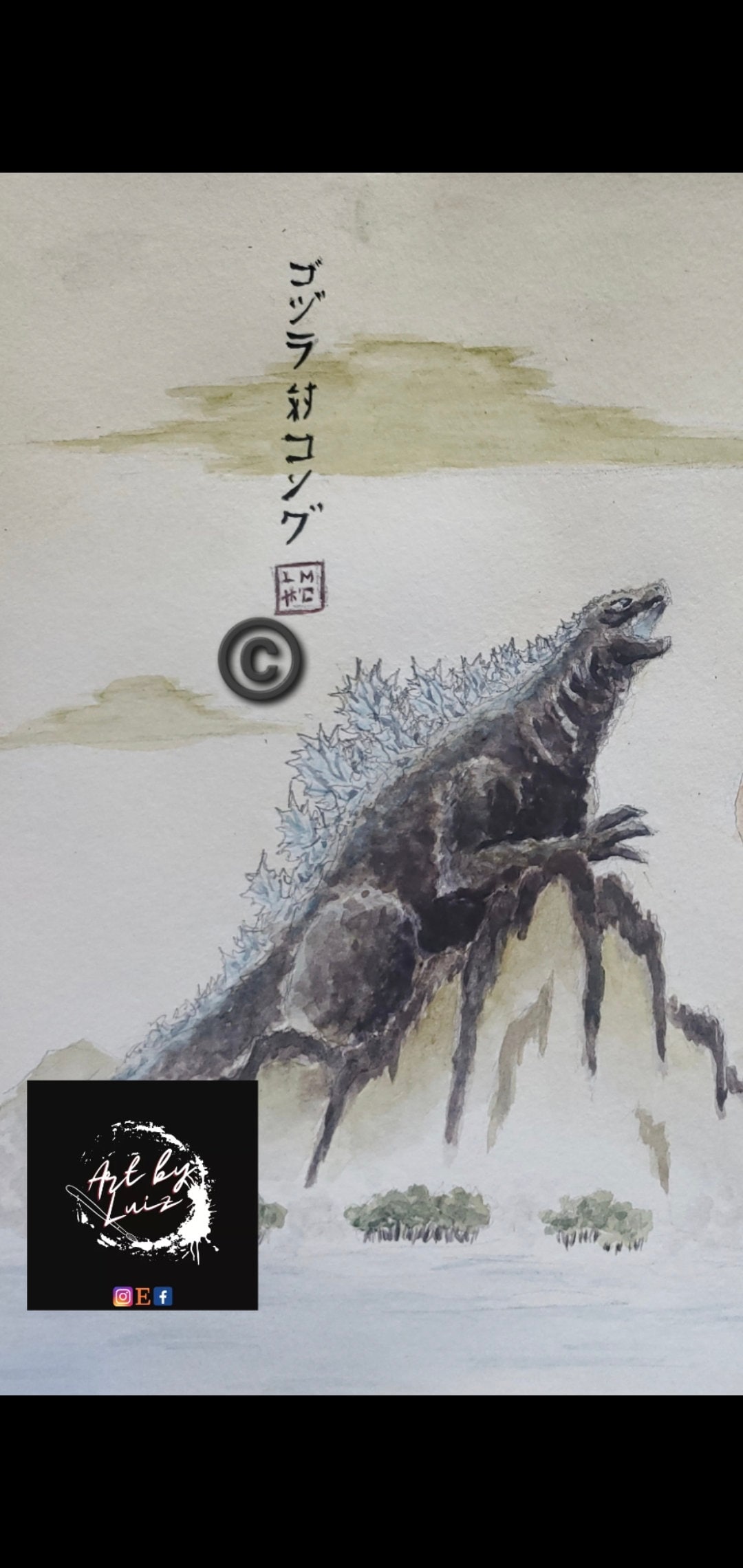 Godzilla Vs Kong Ancient Japanese Art | Etsy