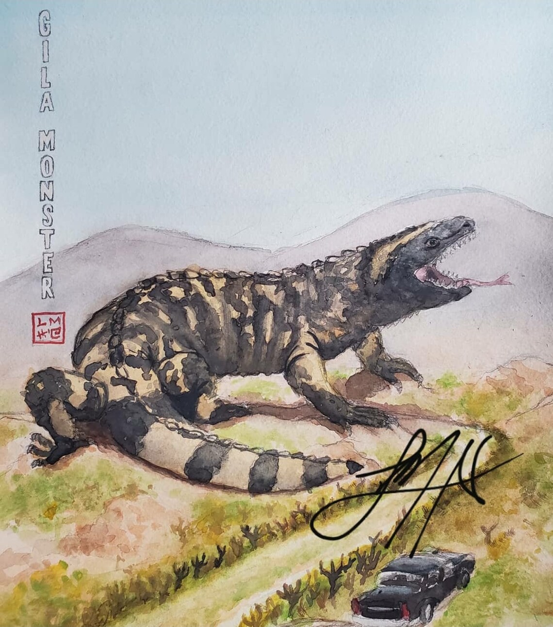 Giant Gila Monster watercolor prints | Etsy