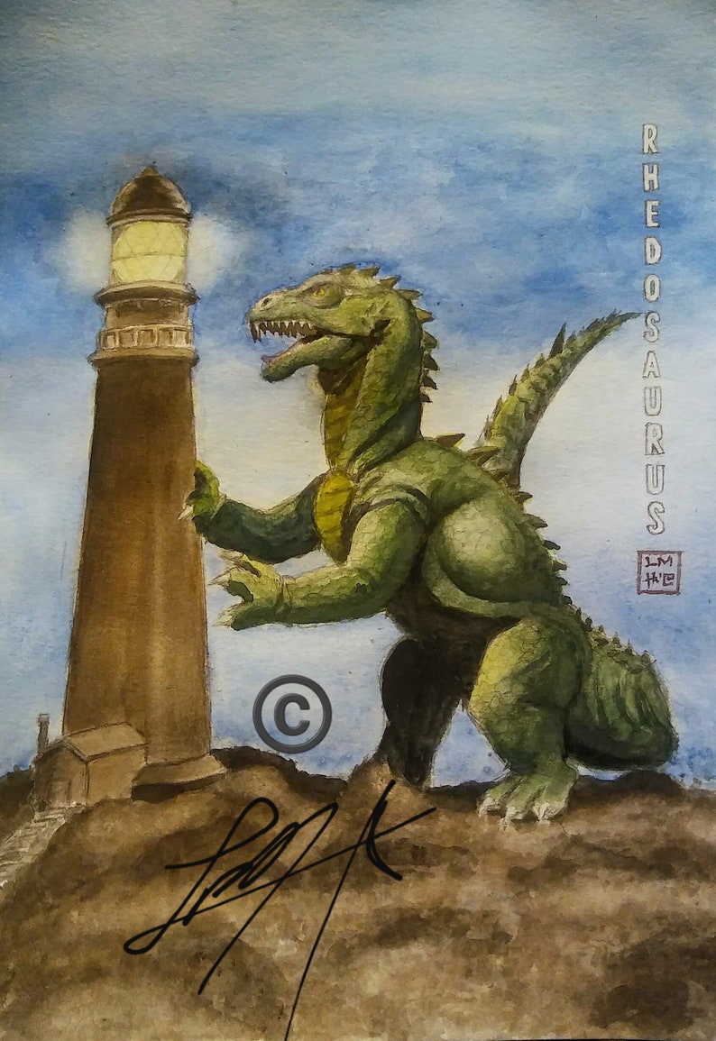 Rhedosaurus the Beast of 20000 Fathoms Watercolor - Etsy