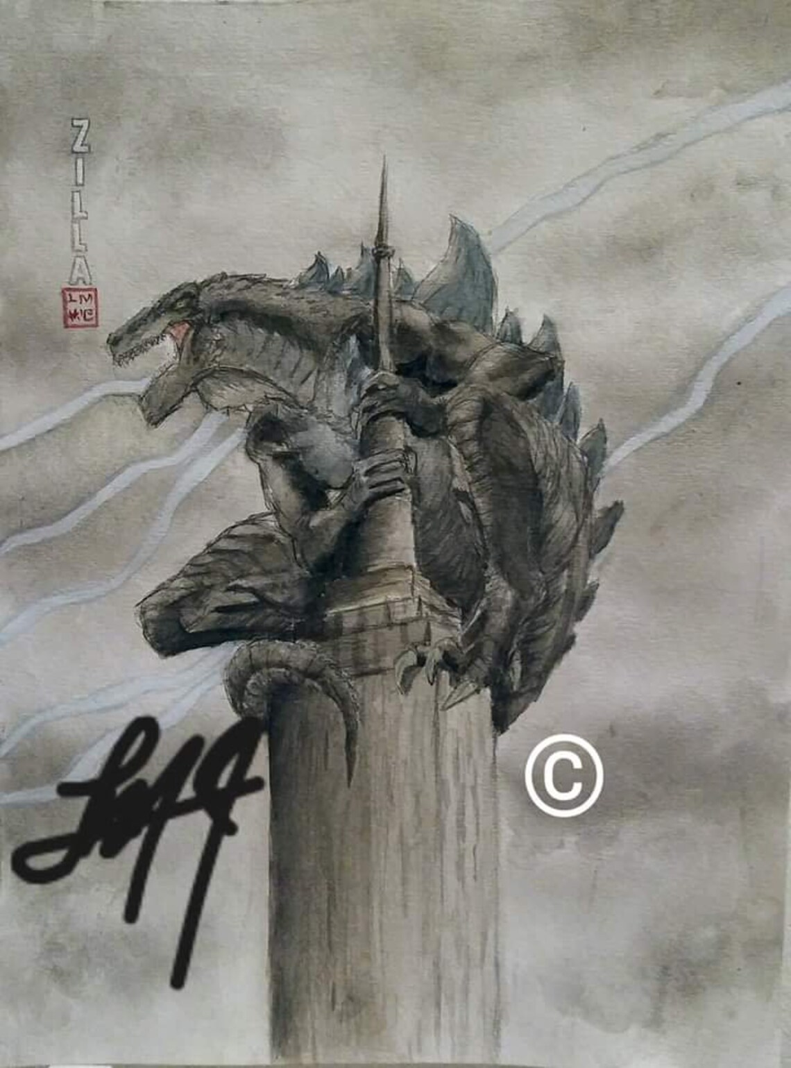 Zilla Watercolor Prints - Etsy