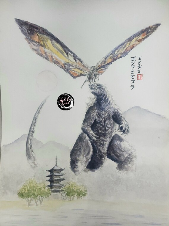 Prints of Legendary Godzilla and Mothra - Etsy